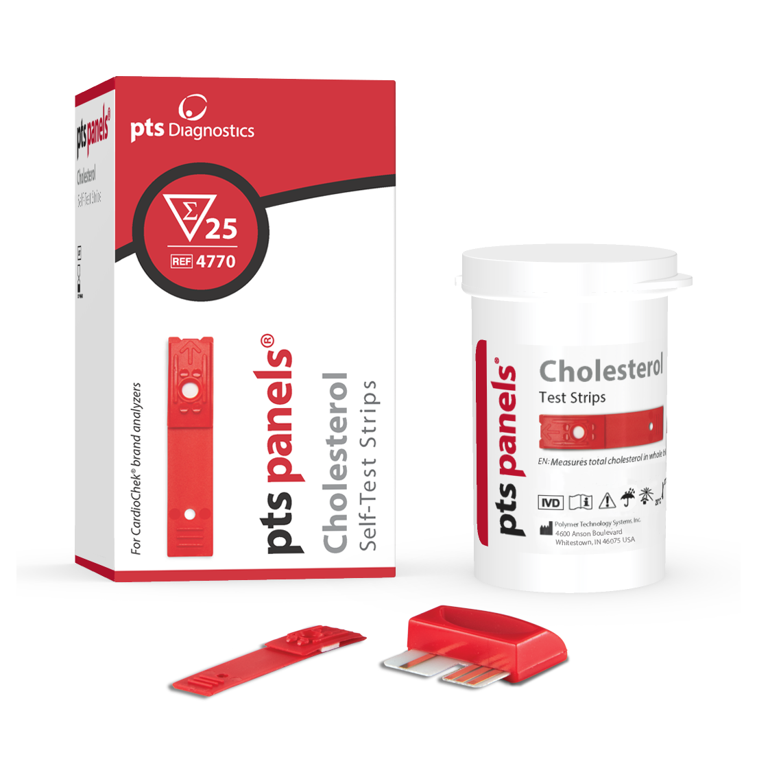 PTS Panels CHOLESTEROL At-Home Self-Test Strips (25 Tests)