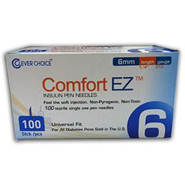 Comfort EZ Pen Needles 31G 6MM 1/4" - 100 bx | TotalDiabetesSupply.com