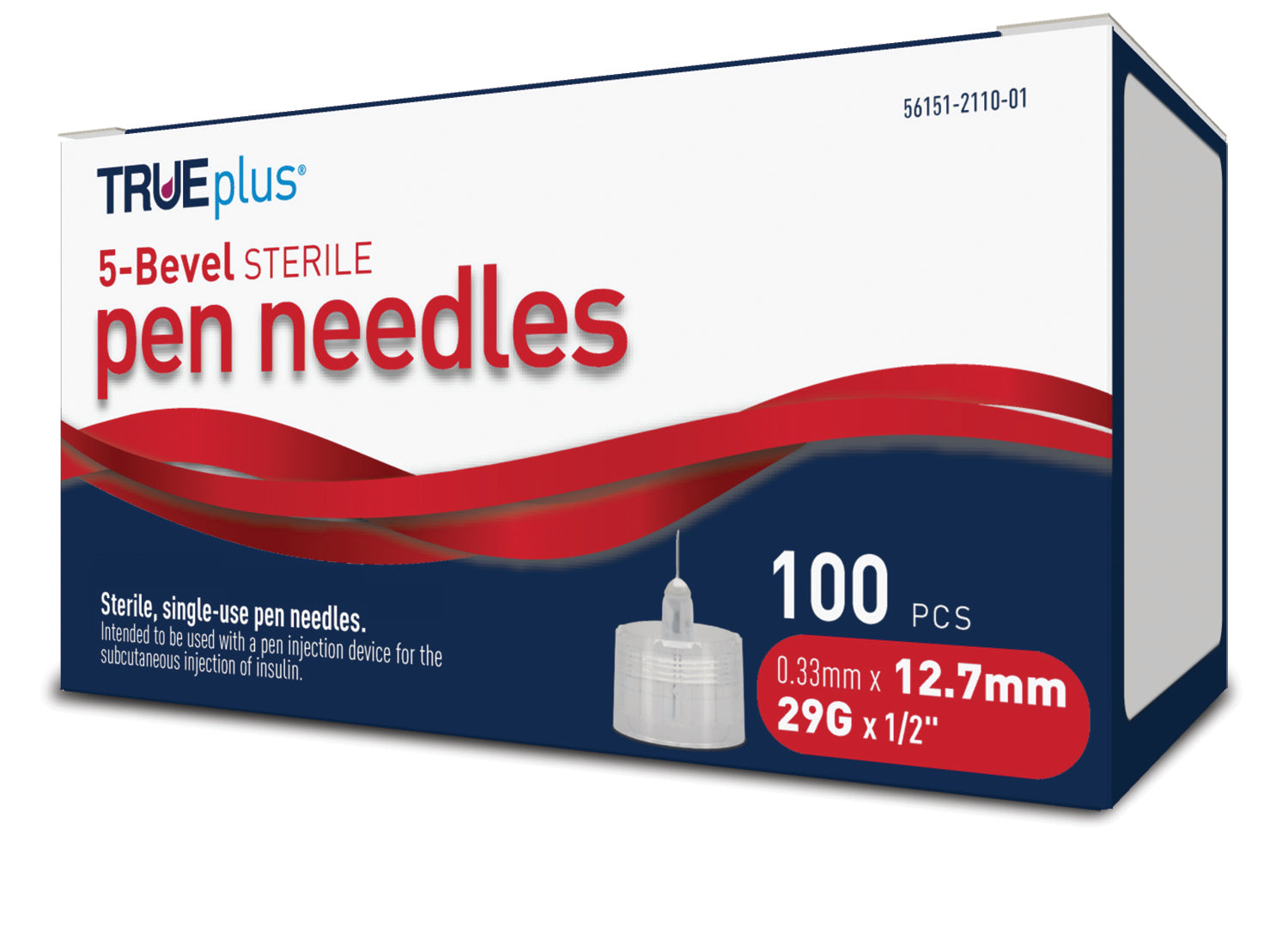 TRUEplus 5-Bevel Pen Needle - 29G 12.7mm 1/2"- BX 100 ...