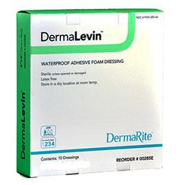 Dermarite DermaLevin Adhesive Foam Dressing 4" x 4" Square with 2" x 2 ...